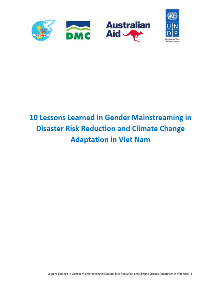 Gender-Lessons-Learned-Final-Draft-19-10-2016 | PDF | Disaster Risk Reduction | Emergency Management