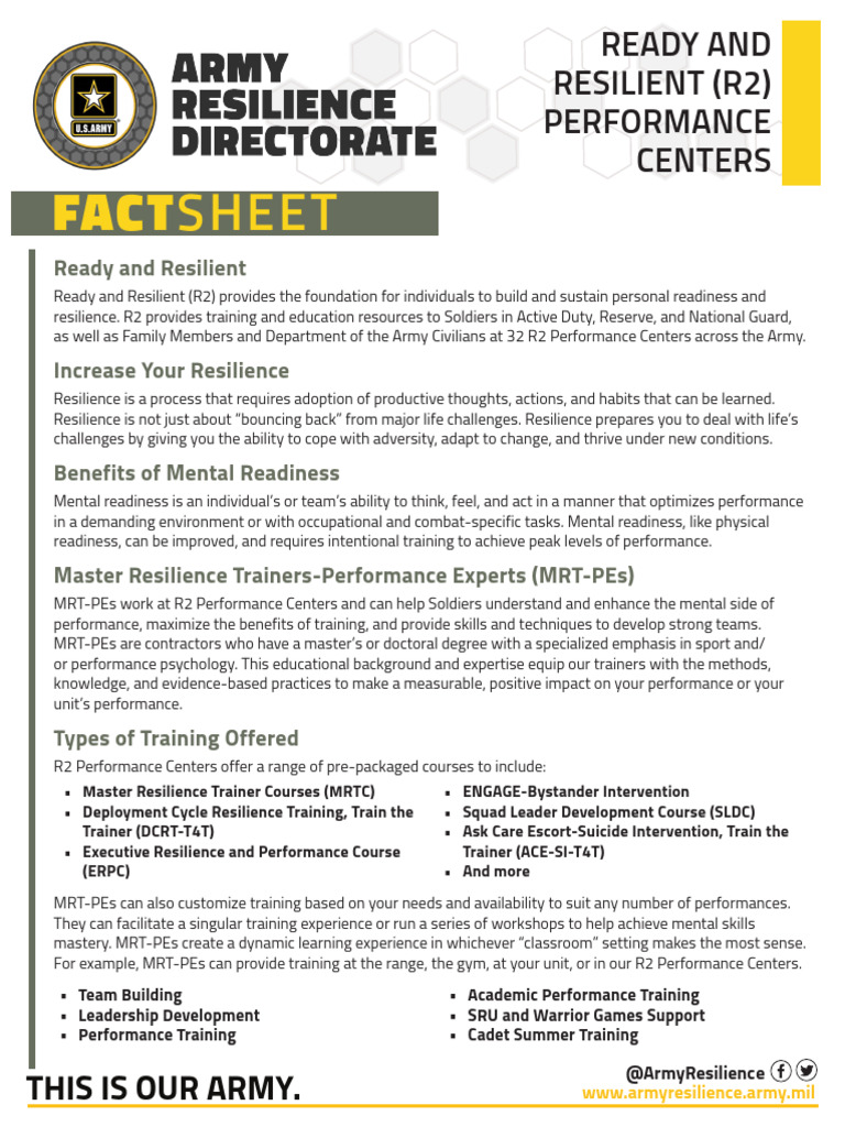 Ready and Resilient Factsheet - Feb | PDF | Psychological Resilience ...
