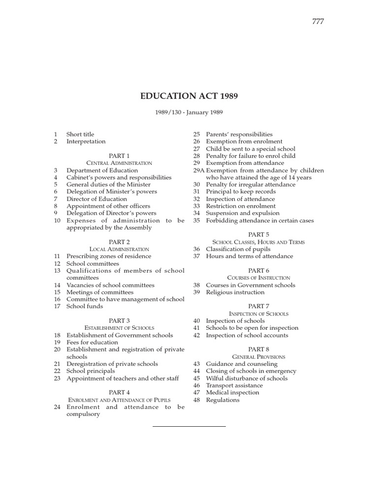 Niue Education Act 1989 Overview | PDF | Justice | Crime & Violence