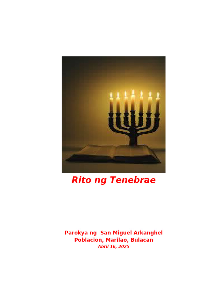 Rito NG Tenebrae | PDF