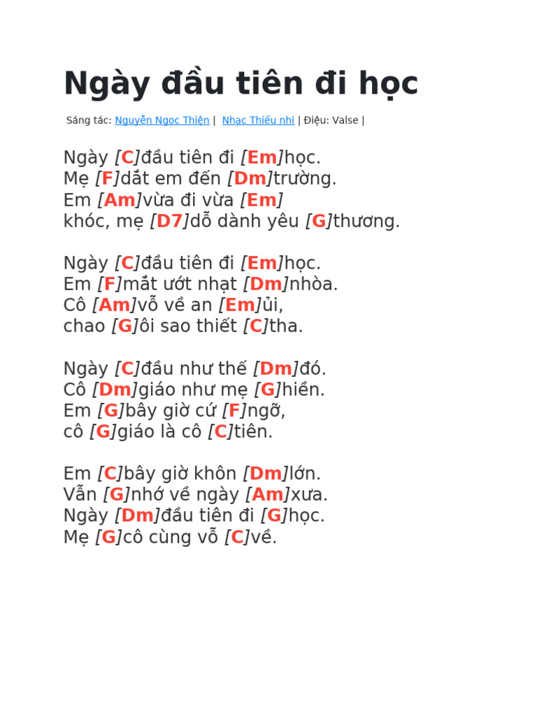 Ngay Dau Tien Di Hoc | PDF