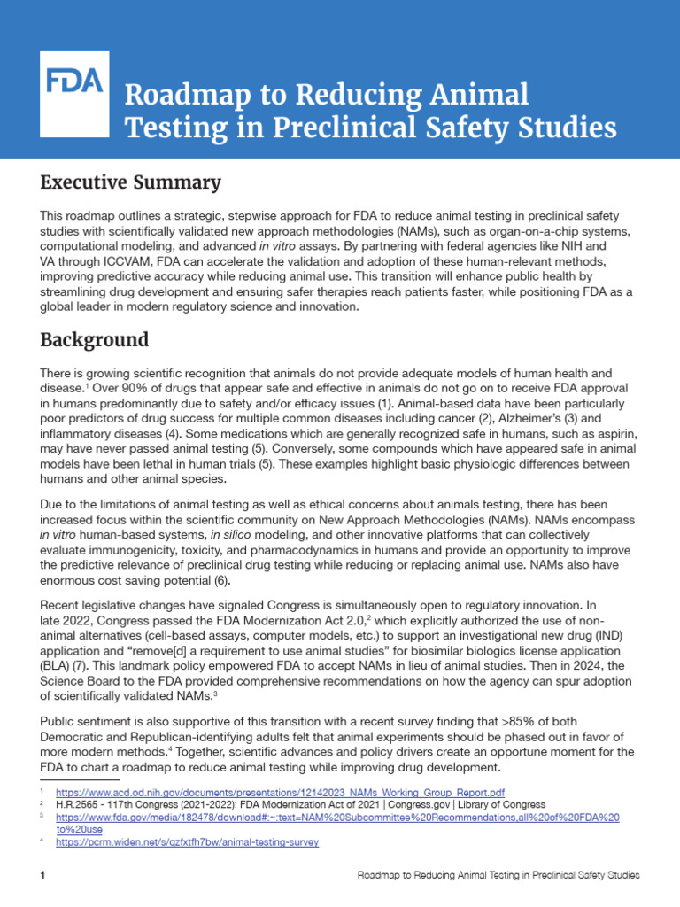 Roadmap To Reducing Animal Testing in Preclinical Safety Studies | PDF ...
