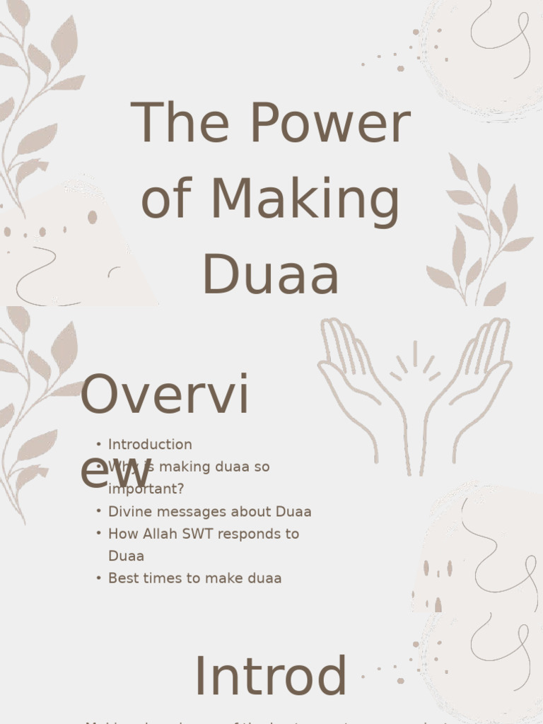Importance of Duaa in Islam | PDF