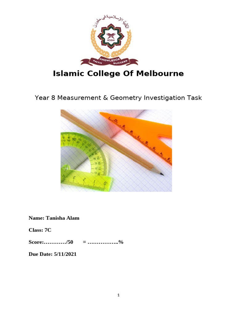 Year 7C Measurement and Geometry Investigation (MID-TERM 4) | PDF ...