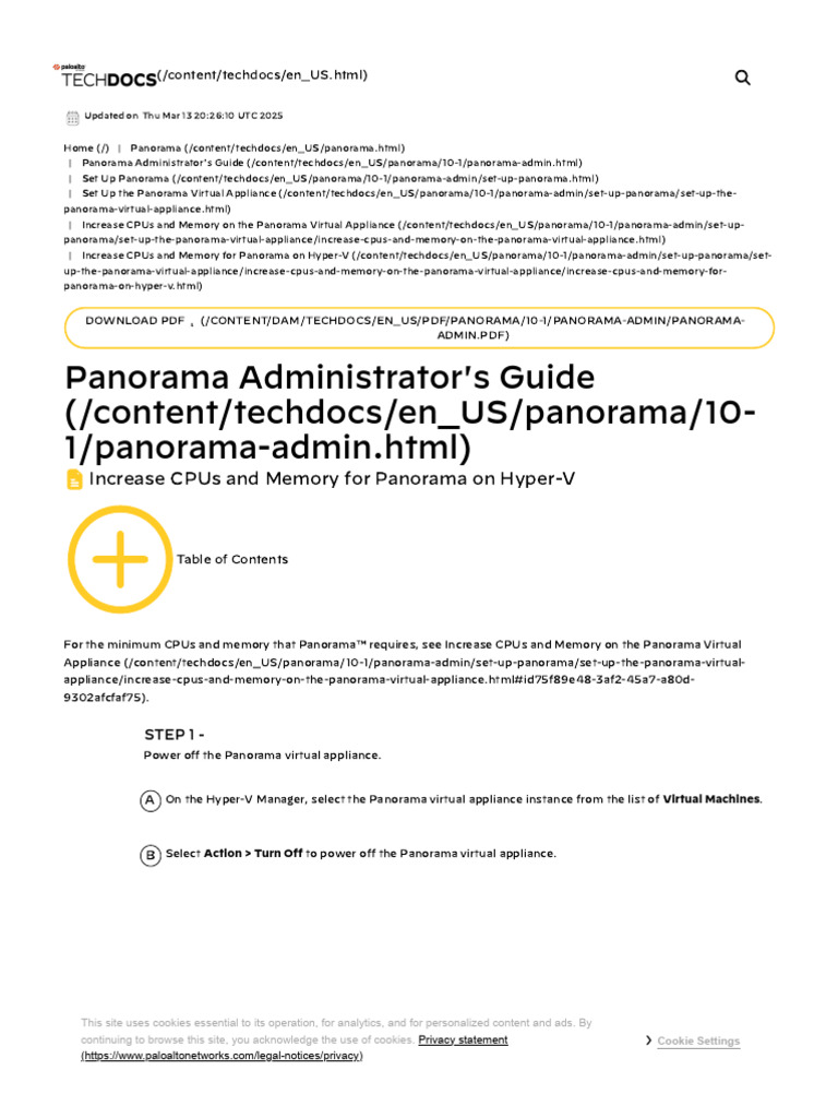Increase CPUs and Memory for Panorama on Hyper-V | PDF | Central Processing Unit | Operating ...