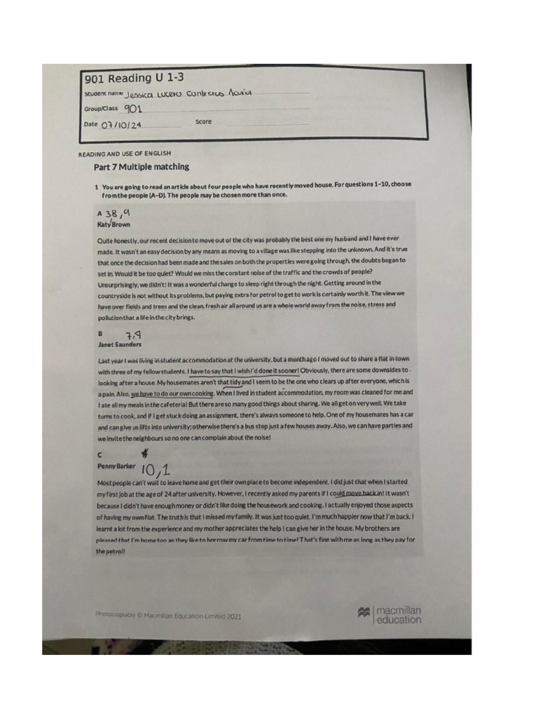 Reading Exam Parcial 1 | PDF