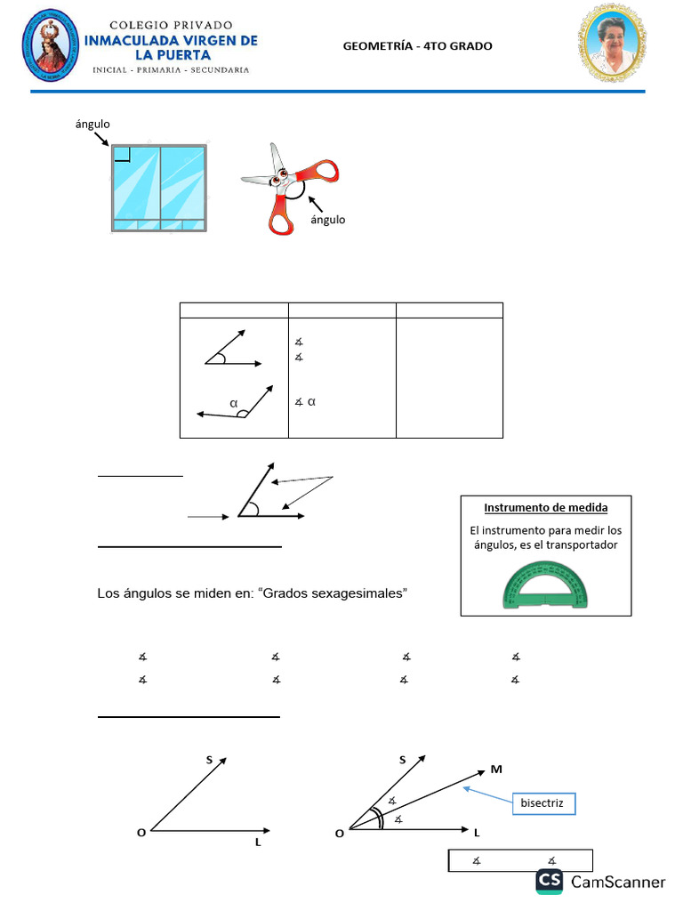 ÁNGULOS GEOMETRÍA 4TO Grado | PDF | Ángulo | Geometría euclidiana