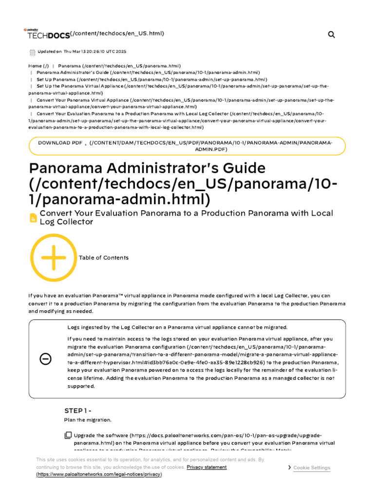 Convert Your Evaluation Panorama To A Production Panorama With Local Log Collector | PDF | Http ...