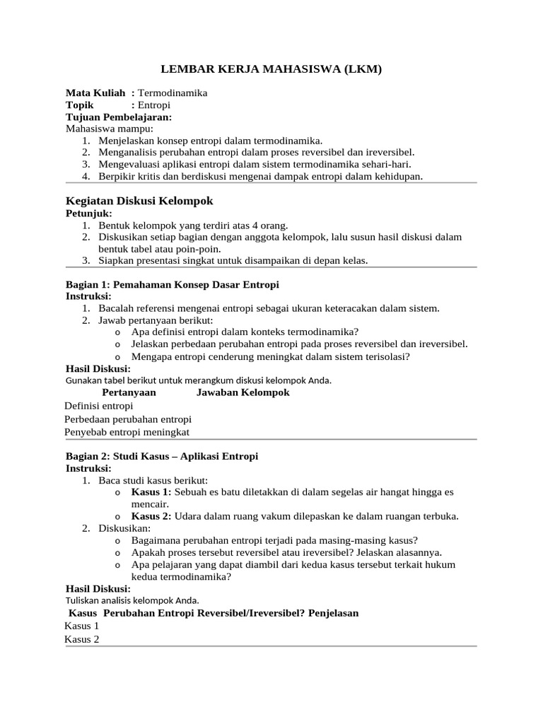 Lembar Kerja Mahasiswa P12 | PDF