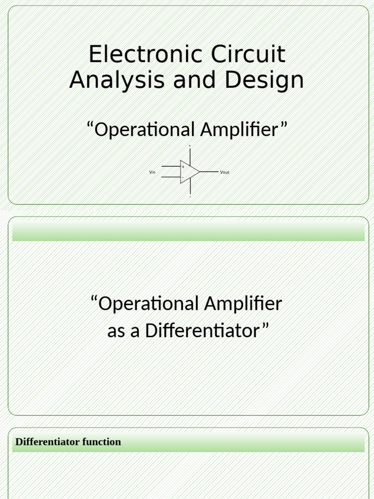 Differentiator Op-Amp Analysis | PDF | Operational Amplifier | Amplifier