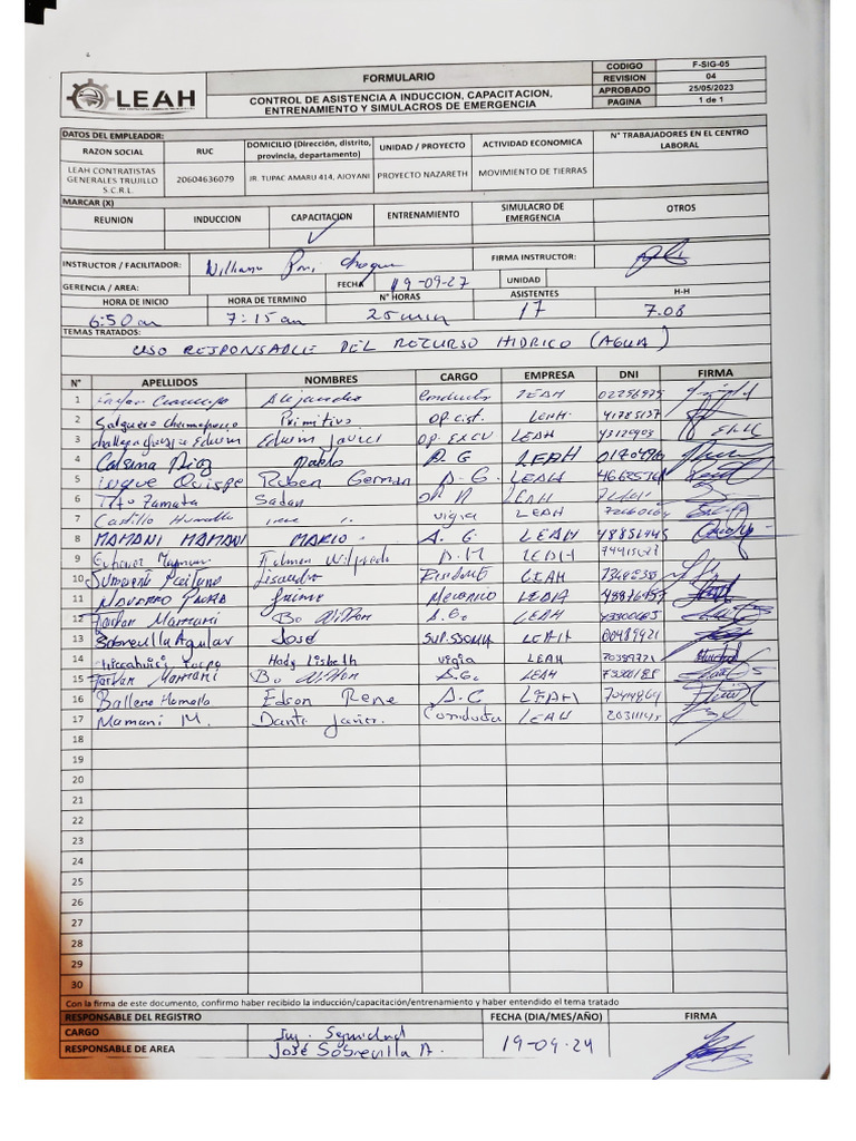 Uso Responsable Del Recurso Hidrico | PDF