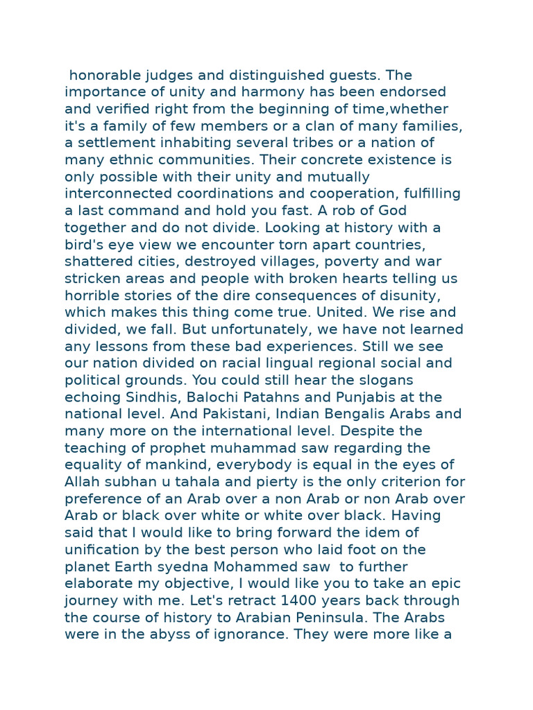 Honorable Judges and Distinguished Guests | PDF | Muhammad | Abrahamic ...