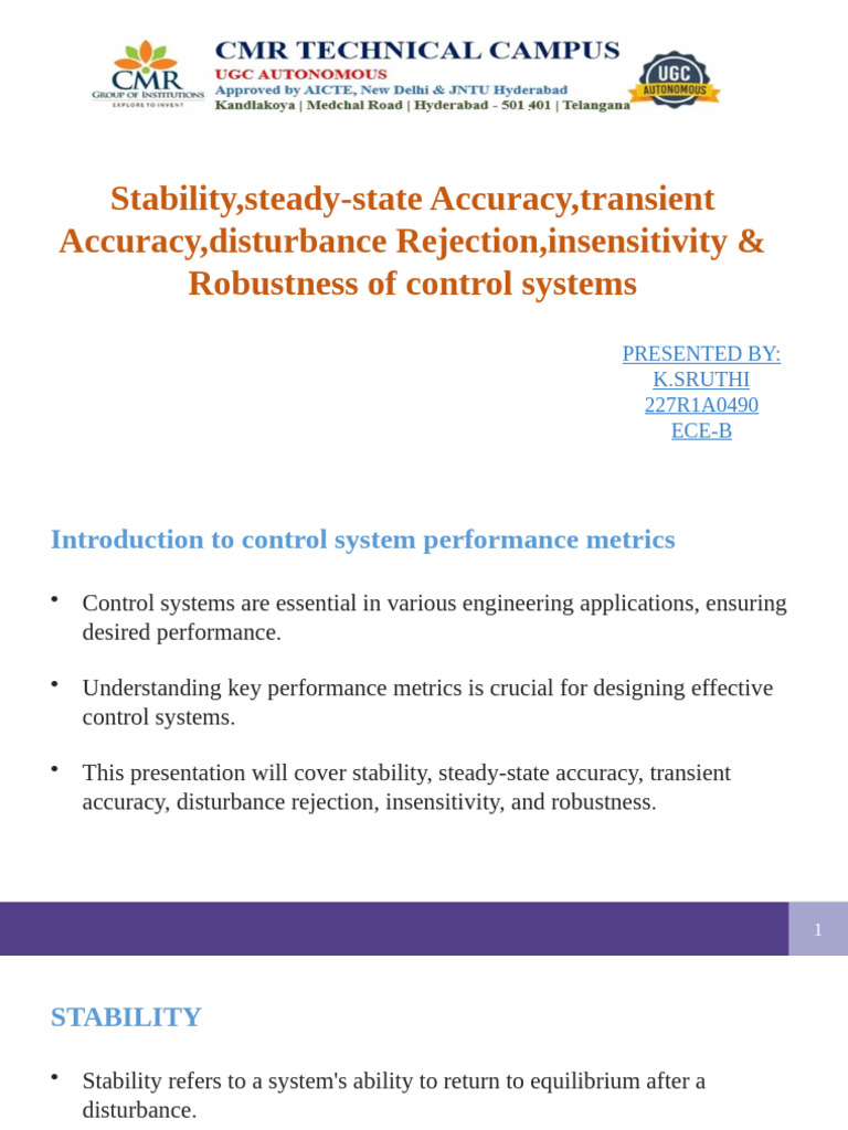 Steady-State Accuracy in Control Systems | PDF | Control Theory | Steady State