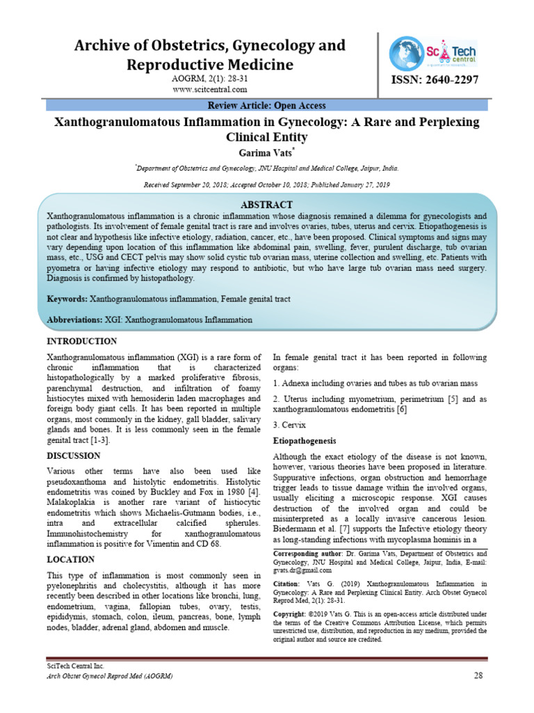 Archive of Obstetrics, Gynecology and Reproductive Medicine | PDF ...