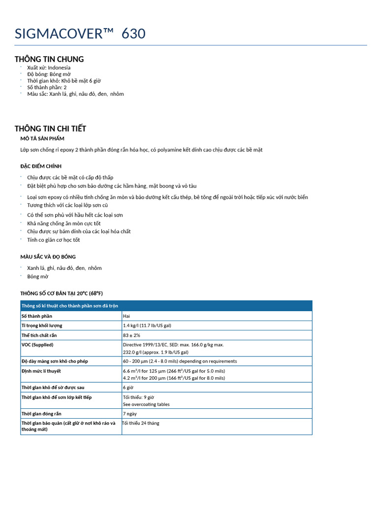 Sigmacover 630 VN | PDF