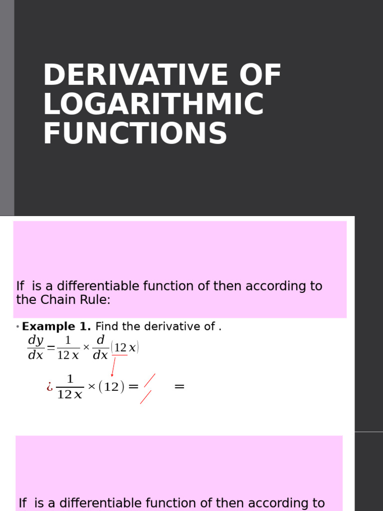 Derivatives of Logarithmic Functions | PDF