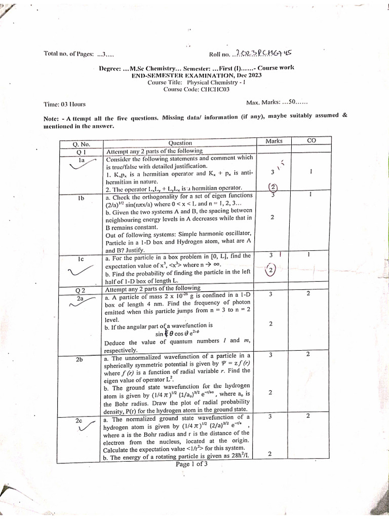 Physical PYQ 2023 | PDF