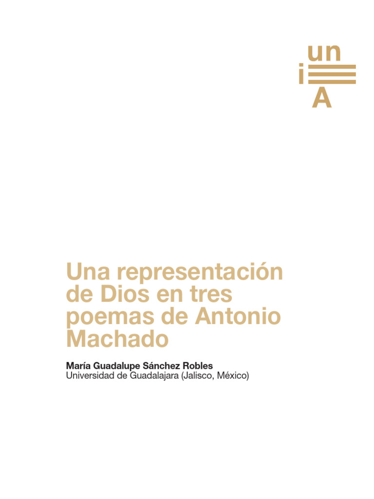 Una Representacion de Dios en Tres Poemas de Antonio Machado 1156380 ...