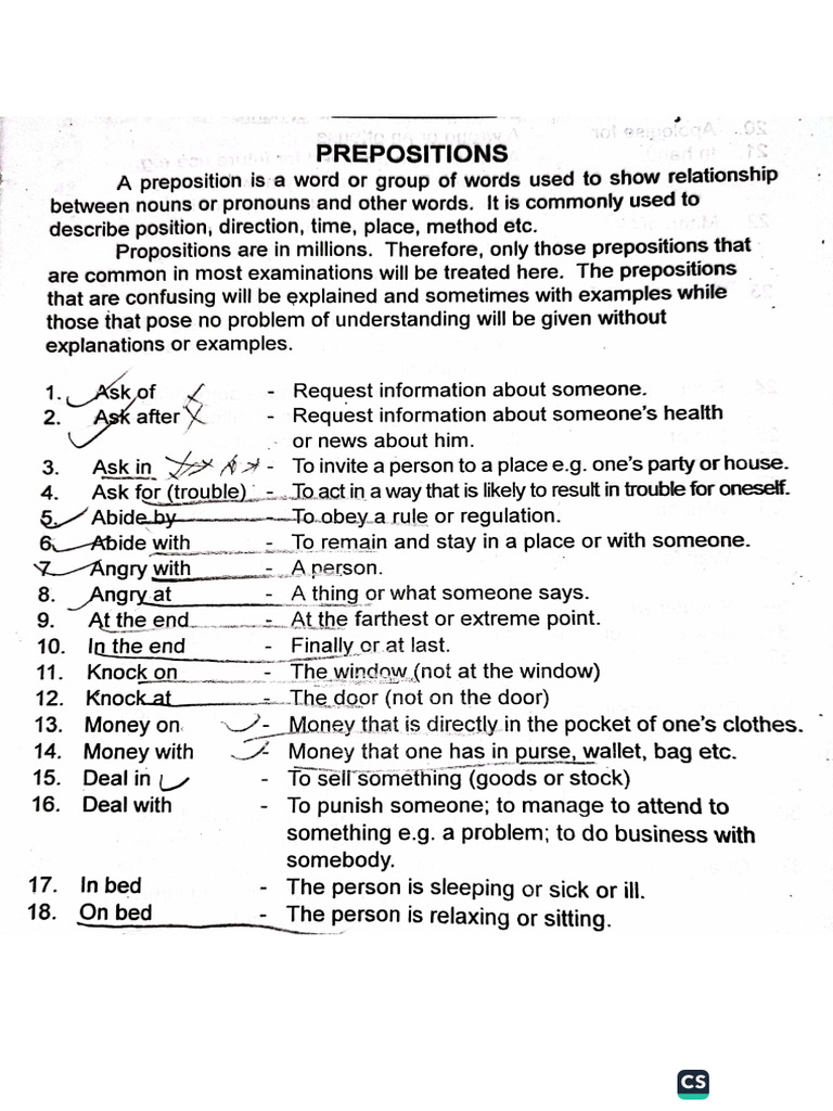Prepositions | PDF