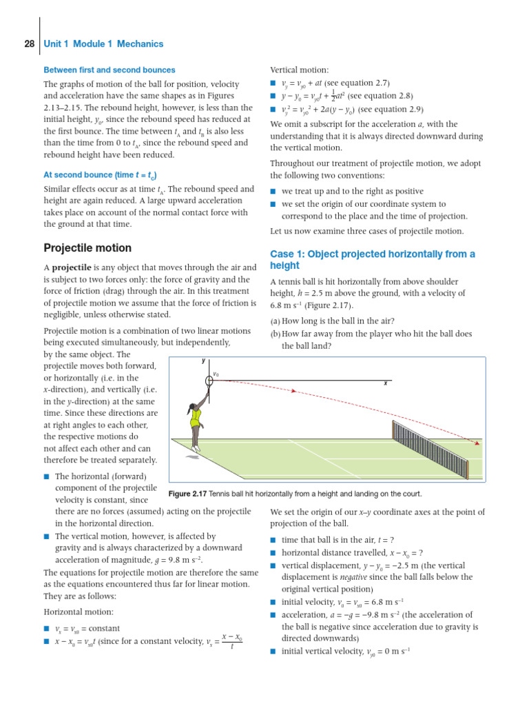 Projectile Motion Physics Text | PDF | Acceleration | Force
