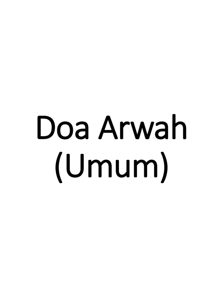 Doa Arwah (Umum) | PDF