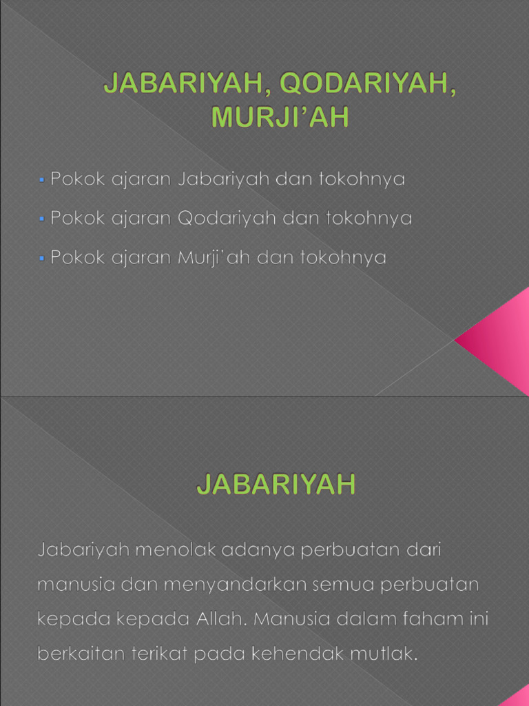 Jabariyah, Qodariyah, Murji’Ah | PDF