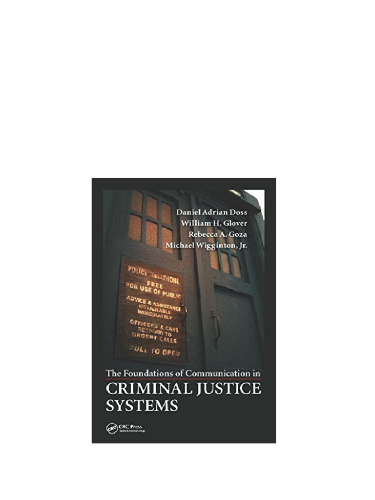 The Foundations of Communication in Criminal Justice Systems 1st ...