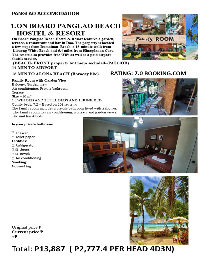 Panglao Accom Recommendations | PDF