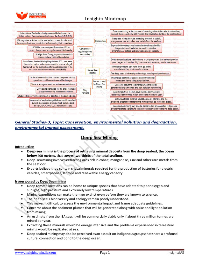 Insights Mindmap - Deep-Sea-Mining | PDF