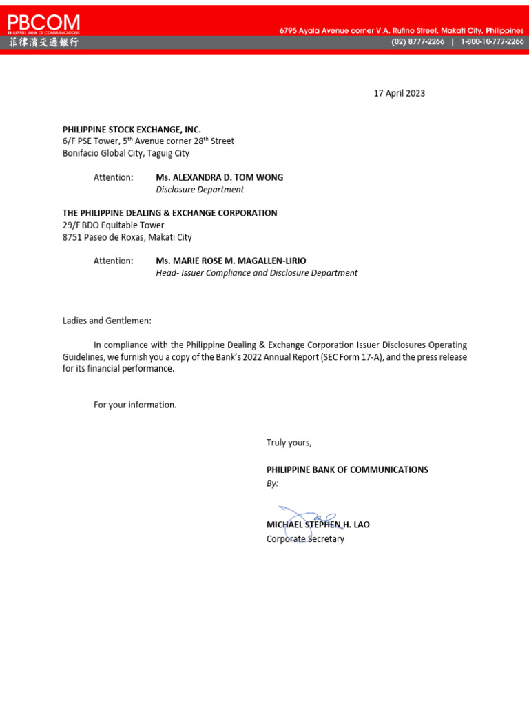 Disclosure No. 1491 2023 Annual Report for Fiscal Year Ended December ...