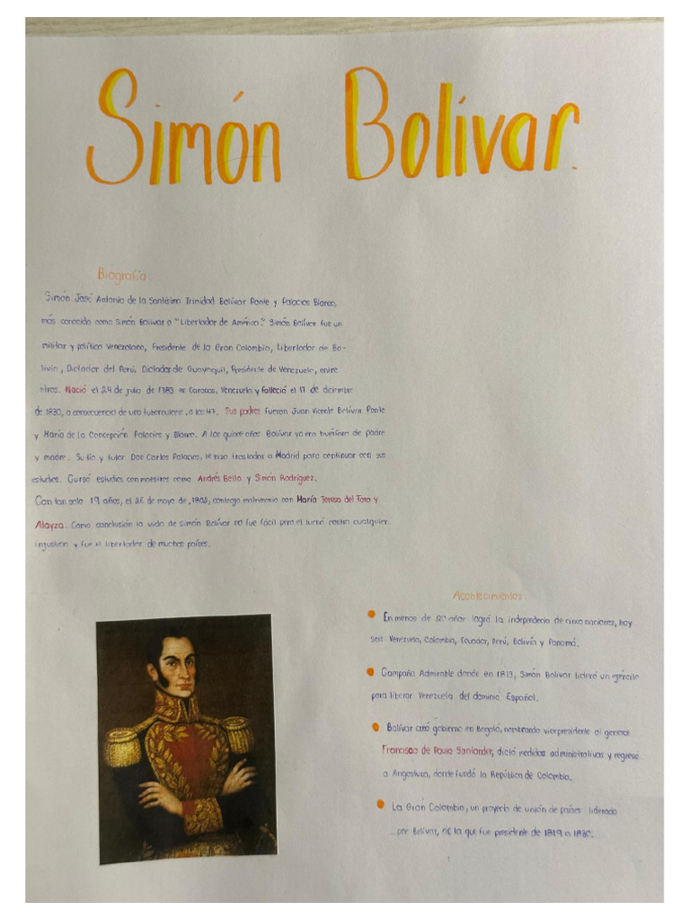 Simón Bolívar Biografía | PDF