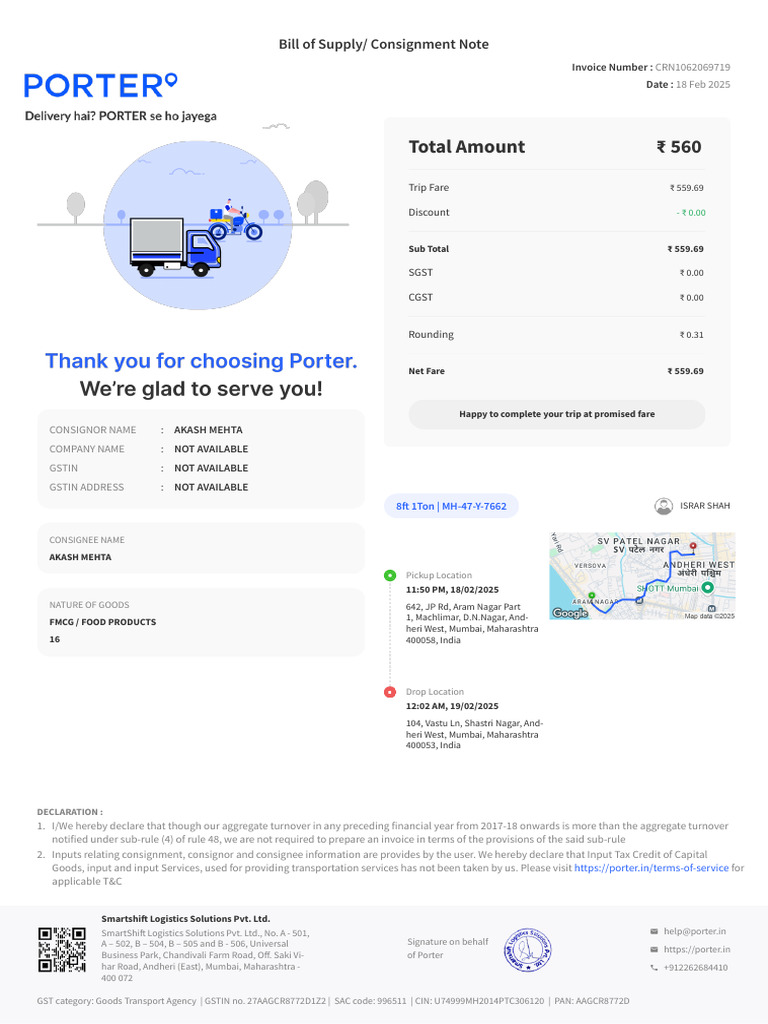 Invoice CRN1062069719 | PDF