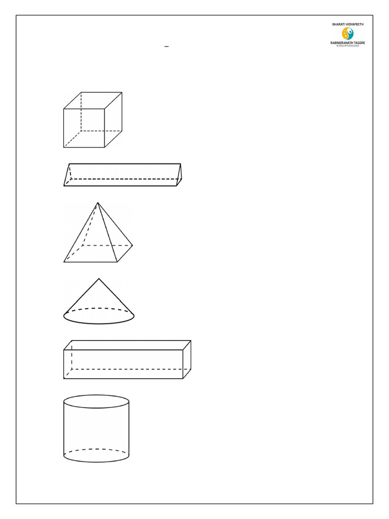 3D Shapes Worksheet for Students | PDF | Shape | Euclidean Geometry