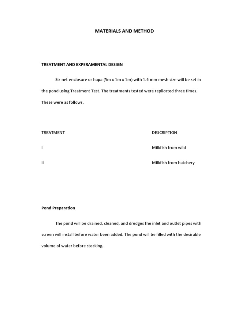 Materials and Method | PDF | Wellness | Science & Mathematics