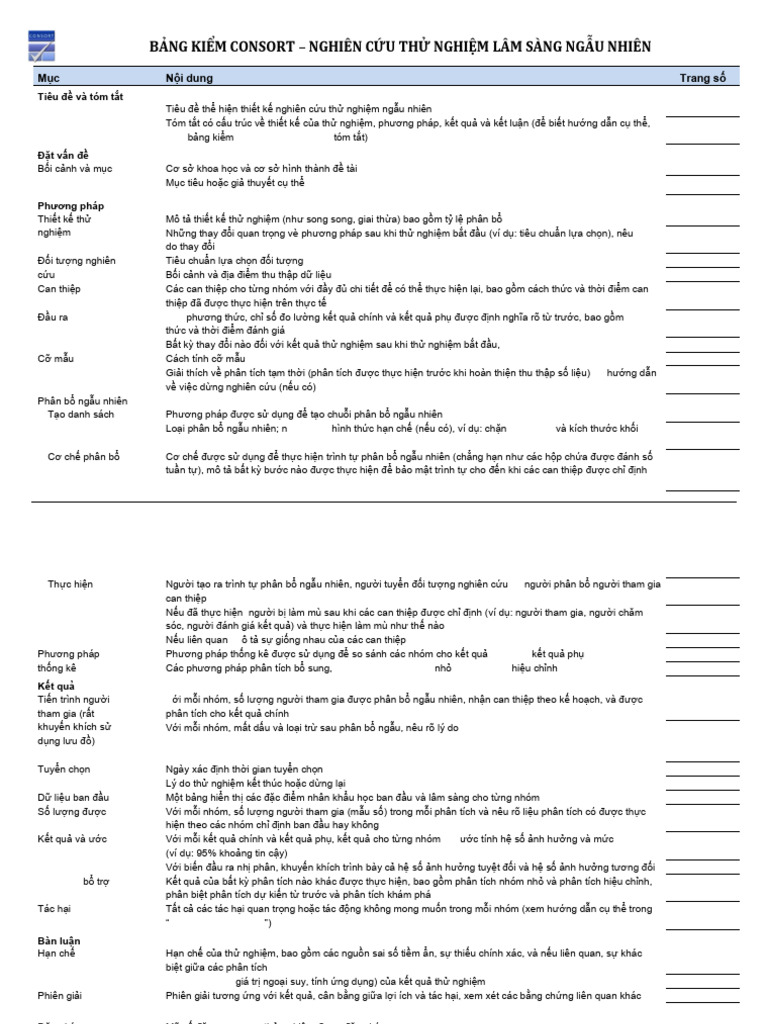 Checklist CONSORT RandomizedTrials | PDF