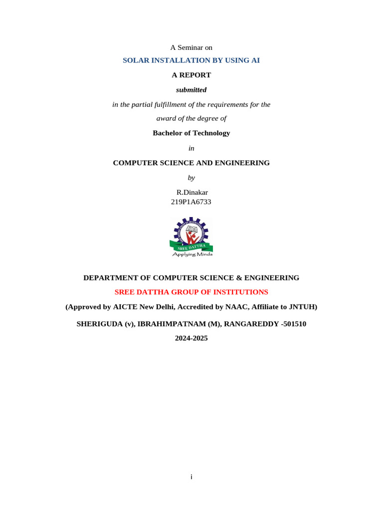 Seminor Final Format | PDF | Photovoltaics | Internet Of Things