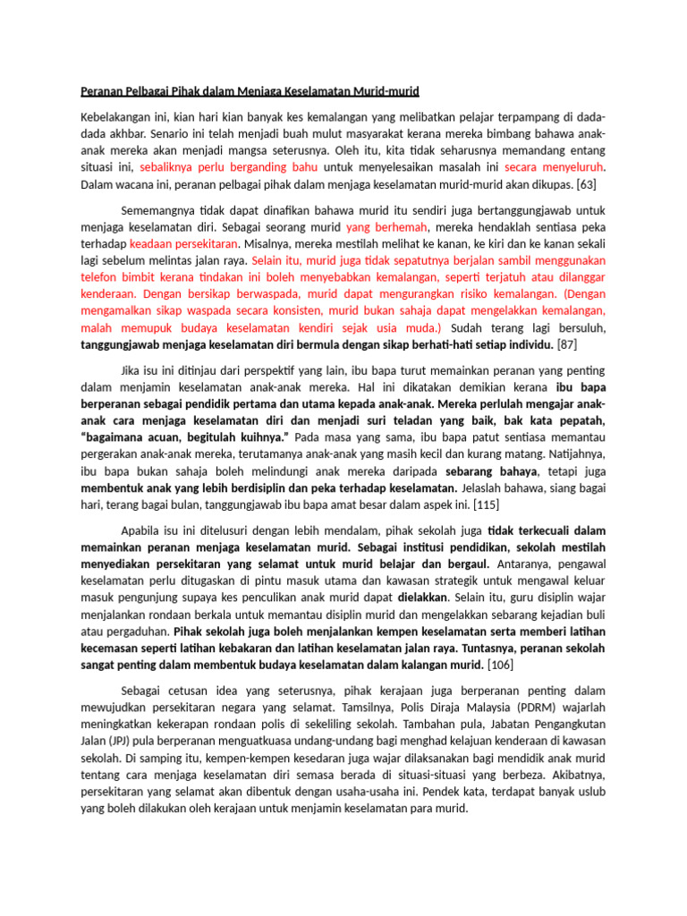 Peranan Pihak dalam Keselamatan Murid | PDF