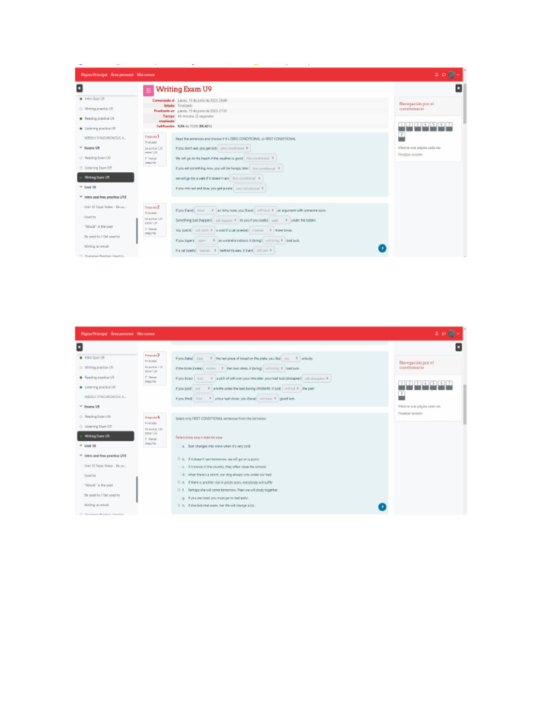 Writing Exam U9 | PDF