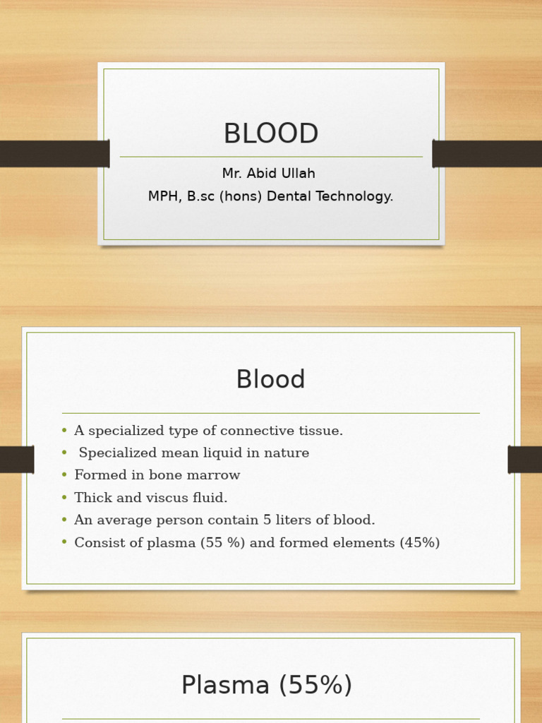 Blood Lecture 1 | PDF | Red Blood Cell | Blood