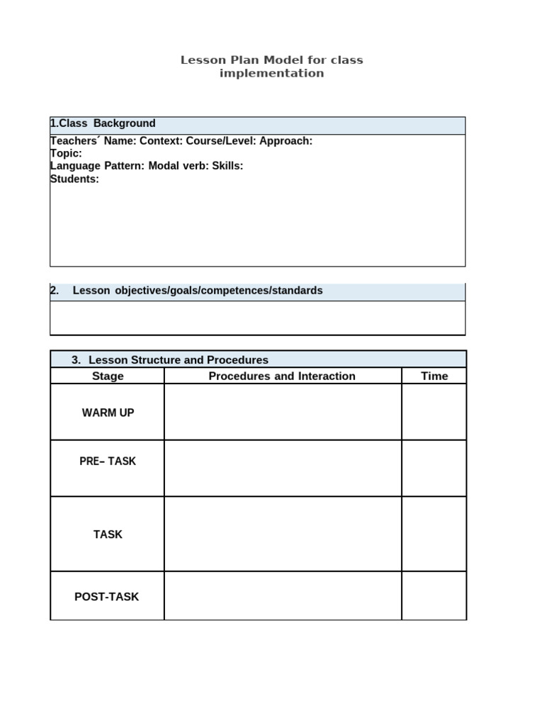 Lesson Plan Model | PDF