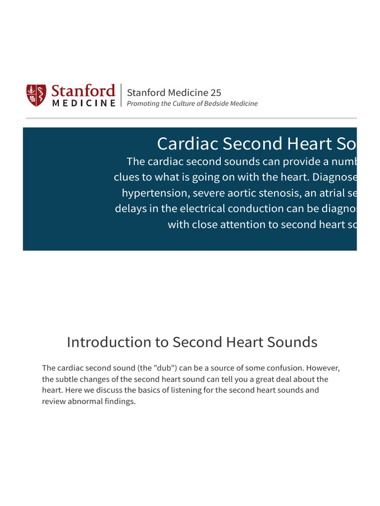 Understanding Cardiac Second Heart Sounds | PDF | Heart Valve | Heart