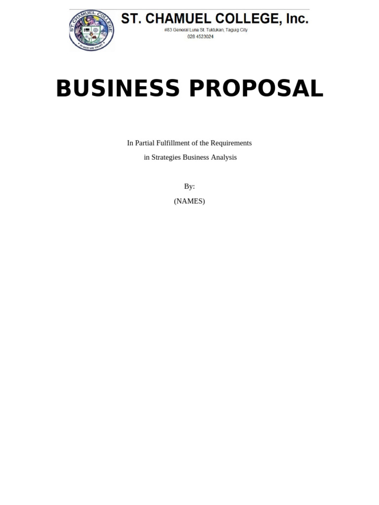 Front Page SBA BUSINESS PROPOSAL | PDF