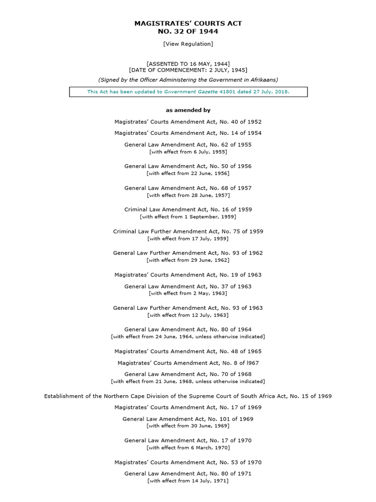 Magistrates' Courts Act Overview | PDF | Magistrate | Judgment (Law)