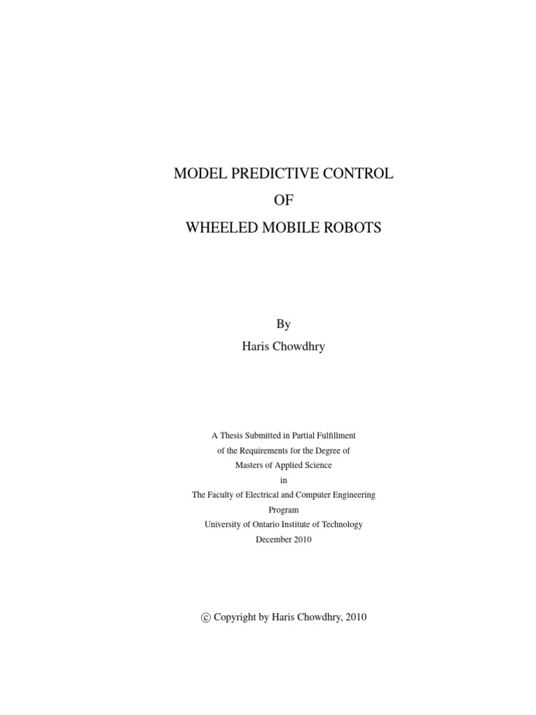 Model Predictive Control of Wheeled Mobile Robots | PDF | Control Theory | Kinematics