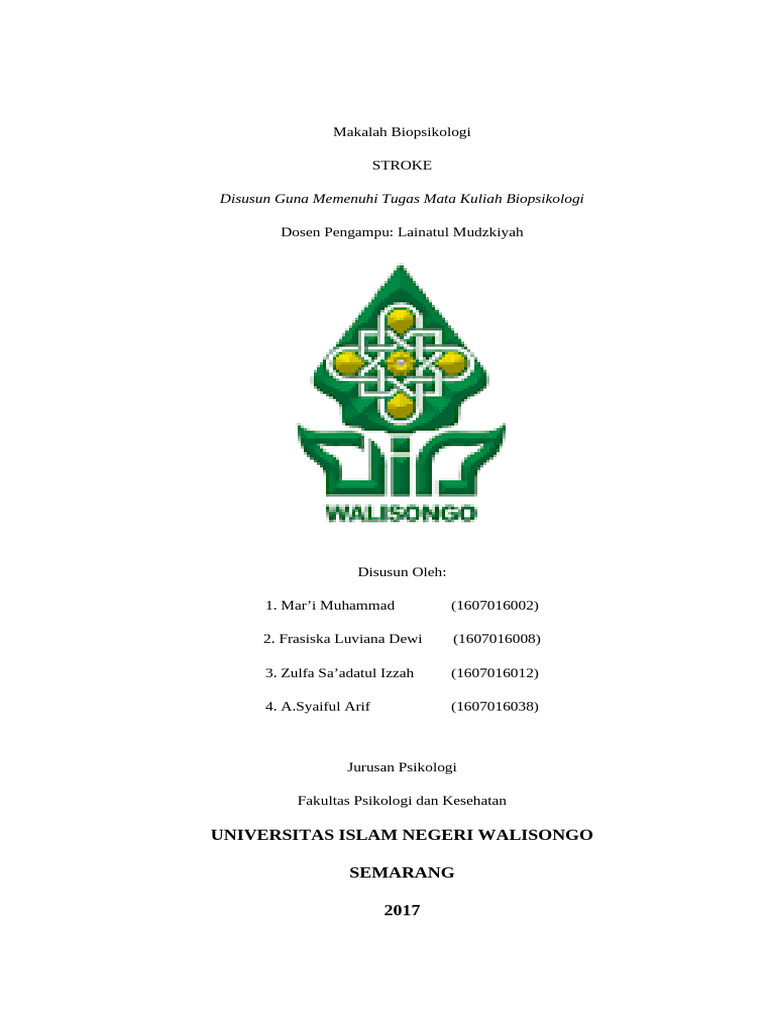 Makalah Biopsikologi Stroke Pdf