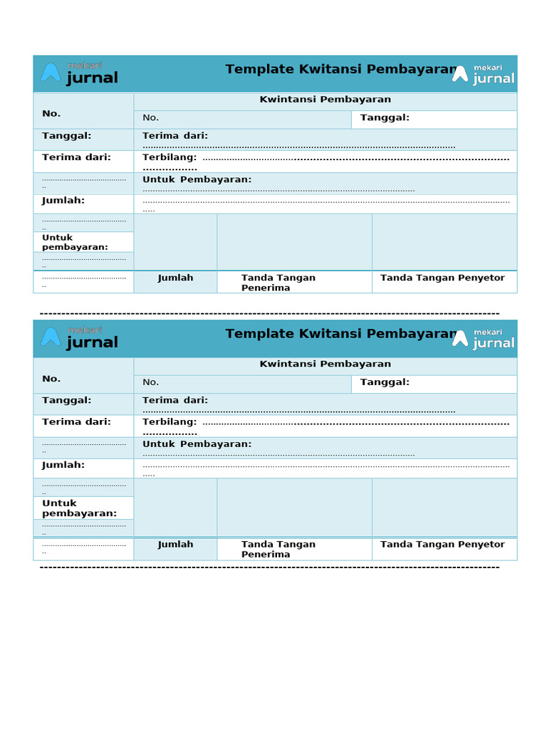 Template Kwitansi Pembayaran Kosong | PDF