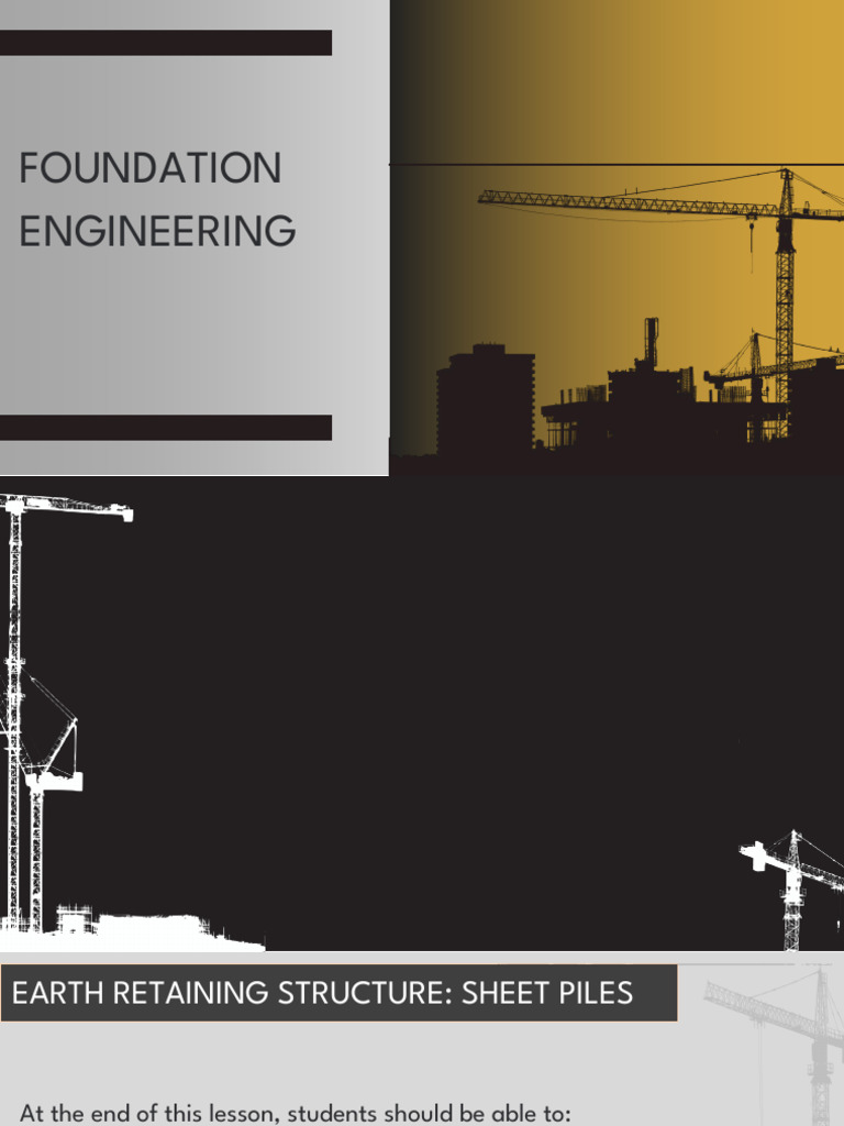 Week - 5 - CE427 - SHEET PILES - ANCHORED & CANTILEVER PILES-LMN | PDF ...