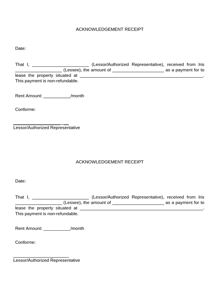 Acknowledgement Receipt | PDF