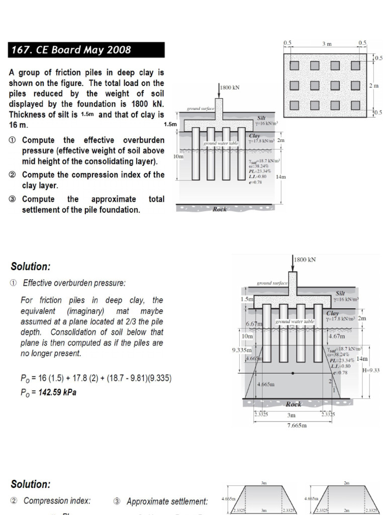 Capacity - of - Group - of - Piles Sample Problem | PDF