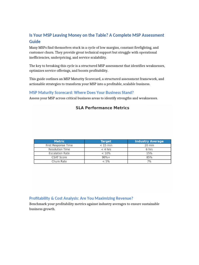 Complete MSP Assessment Blog | PDF
